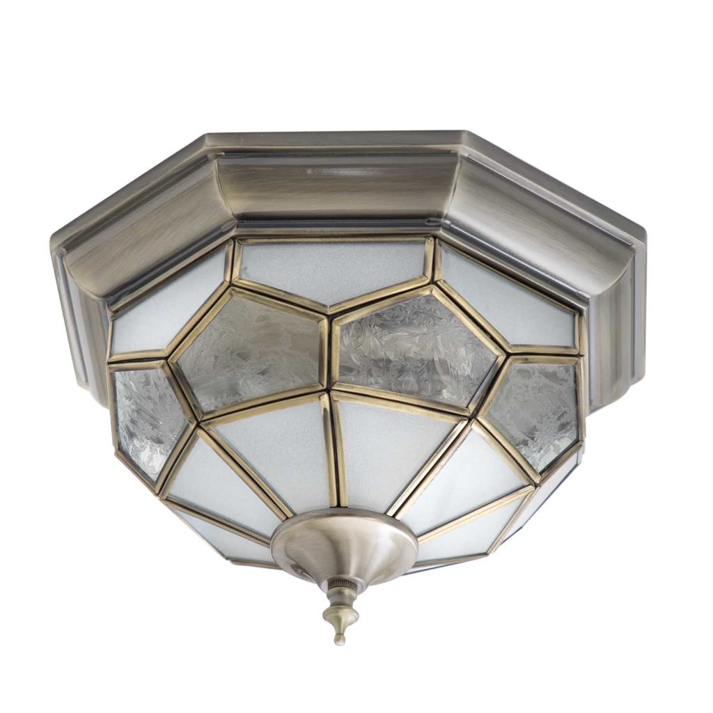 Beatrice 2 Light Antique Brass Ceiling Light For Sale