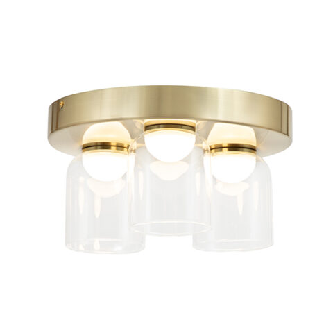 Riley Led 3 Light Satin Brass Ceiling Light For Sale