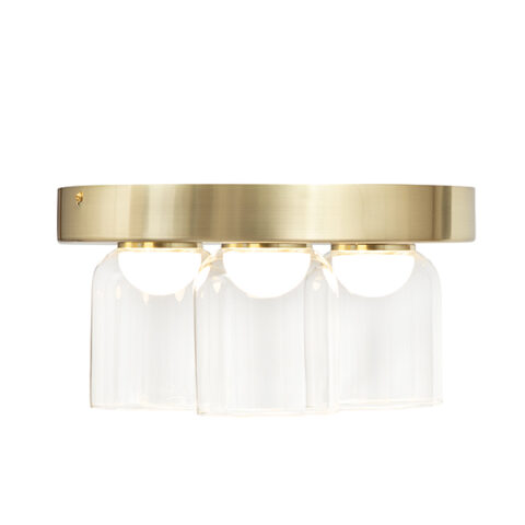Riley Led 3 Light Satin Brass Ceiling Light For Sale
